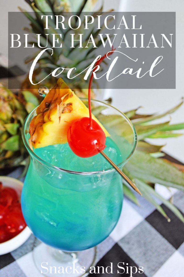 Tropical Blue Hawaiian Cocktail – Snacks and Sips